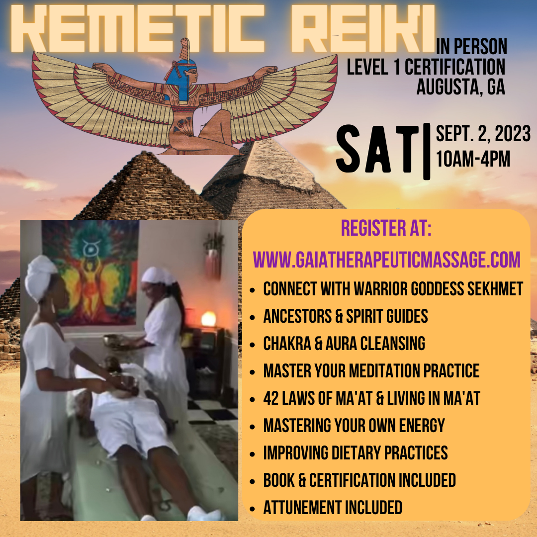 Ra Sekhi Kemetic Reiki Level One | Gaia Therapeutic Massage