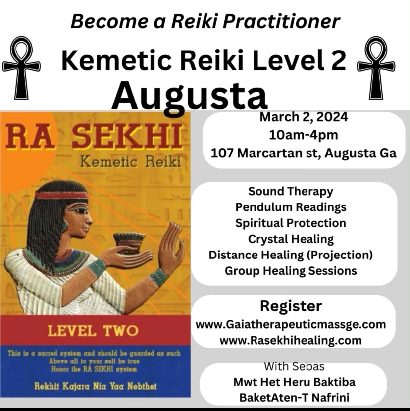 Ra Sekhi Kemetic Reiki Level Two | Gaia Therapeutic Massage